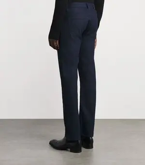 Giorgio Armani Stretch-cotton-blend Chinos - Blue