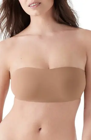 TRUE & CO True Body Wireless Convertible Bandeau Bra Bronzed