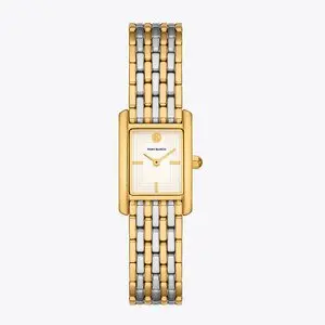 Tory Burch Mini Eleanor Double Wrap Watch Ivory/2 Tone