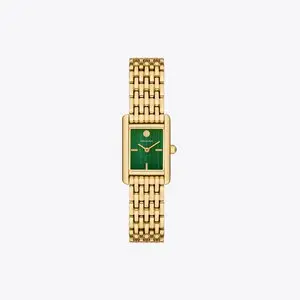 Tory Burch Mini Eleanor Double Wrap Watch Malachite/gold
