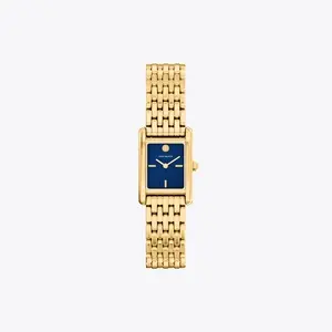 Tory Burch Mini Eleanor Double Wrap Watch - Navy/gold