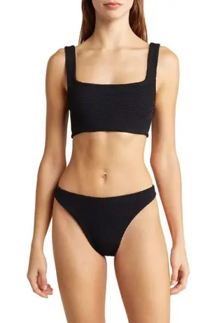 Hunza G Crinkle Two-piece Swimsuit - Black
