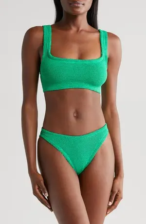 Hunza G Hunza G Crinkle Two-Piece Swimsuit Emerald