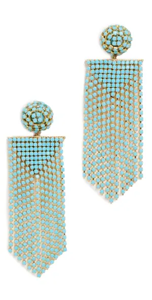 Deepa Gurnani Fanning Drop Earrings - Turquoise
