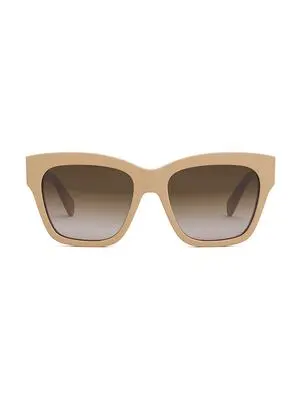 Celine Women's Triomphe 55MM Geometric Sunglasses - Shiny Black Shiny Beige