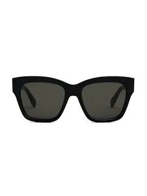 Celine Women's Triomphe 55MM Geometric Sunglasses - Shiny Black Shiny Black Smoke