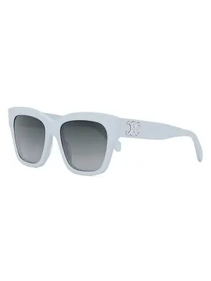Celine Women's Triomphe 55MM Geometric Sunglasses - Shiny Black Shiny Light Blue