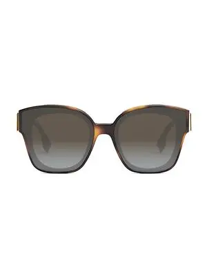 Fendi First 63mm Square Sunglasses - Havana