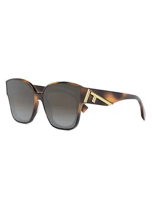 Fendi First 63mm Square Sunglasses - Havana