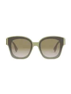 Fendi First 63mm Square Sunglasses Light Green