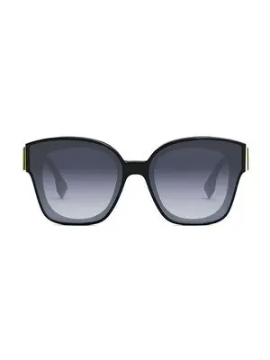 Fendi First 63mm Square Sunglasses - Shiny Black Blue