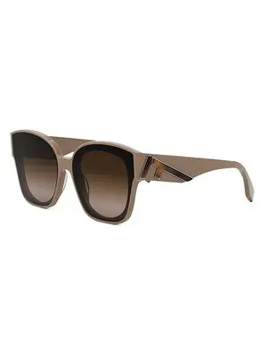 Fendi First 63mm Square Sunglasses Taupe Black Brown Gradient