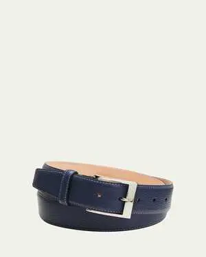 Simonnot Godard Lagun Grained Leather Belt - Saphir