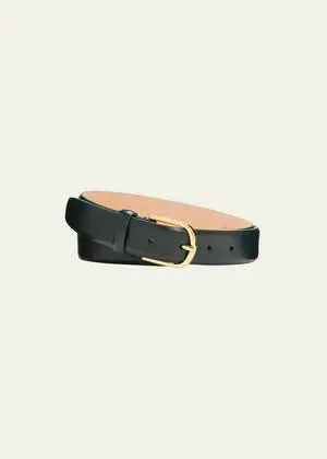 Simonnot Godard Simonnot Godard Saffiano Leather Belt, 30mm Bottle Green C 18