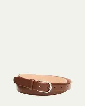Simonnot Godard Saffiano Leather Belt, 30mm - Medio