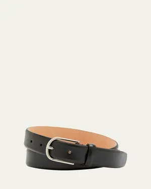 Simonnot Godard Saffiano Leather Belt, 30mm - Nero