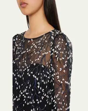 Rickie Freeman For Teri Jon 3d Lace High-low Dress