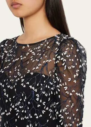 Rickie Freeman For Teri Jon 3d Lace High-low Dress