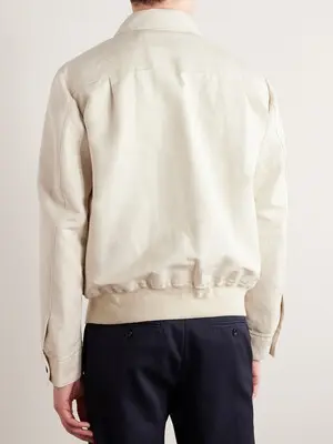 Loro Piana André Rain System® Linen Bomber Jacket