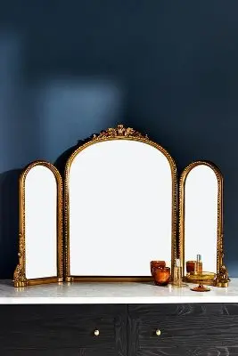Anthropologie Gleamg Primrose Triptych Mirror