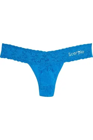 Hanky Panky Zodiac Crystalembellished Stretchlace Lowrise Thong - Azure
