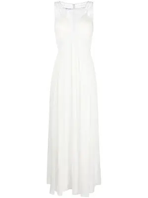Alberta Ferretti Embroidered Silk Maxi Dress