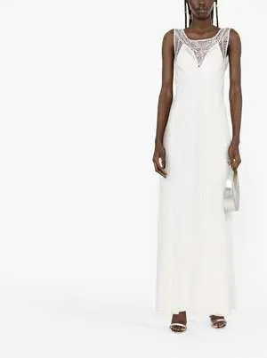 Alberta Ferretti Embroidered Silk Maxi Dress