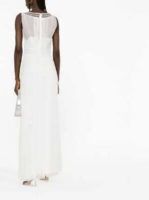 Alberta Ferretti Embroidered Silk Maxi Dress