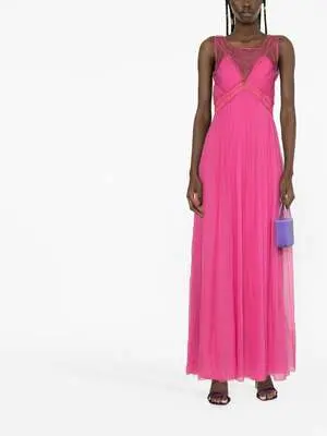 Alberta Ferretti Cornely Embroidered Silk Maxi Dress
