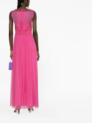 Alberta Ferretti Cornely Embroidered Silk Maxi Dress