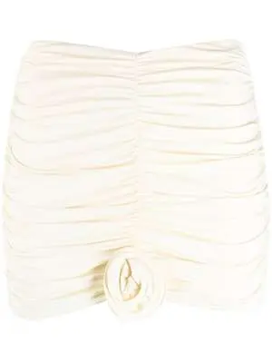 LA REVECHE Lillibet Floral-appliqué Mini Skirt - Neutrals