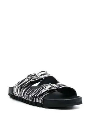 Missoni Double-buckle Knitted Slides - Black