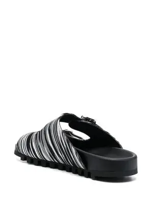 Missoni Double-buckle Knitted Slides - Black