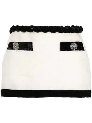 AREA Button-embellished Mini Skirt - White