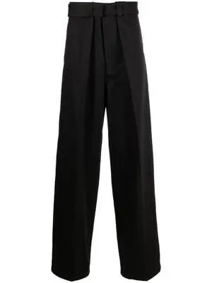 JIL SANDER Loose-cut Cotton Trousers - Black