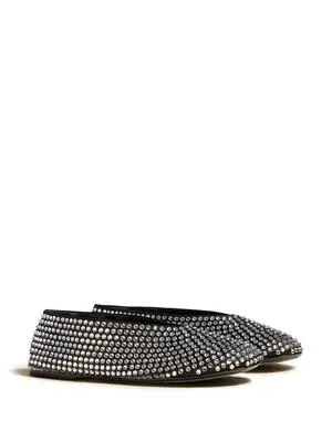 Khaite The Marcy Rhinestone Ballerinas - Silver