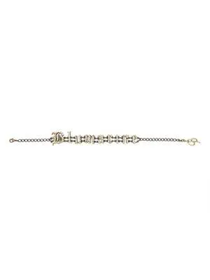 Blumarine Crystal-embellished Logo Necklace - Silver