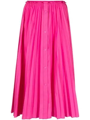 Red Valentino Pleated Midi Skirt - Pink