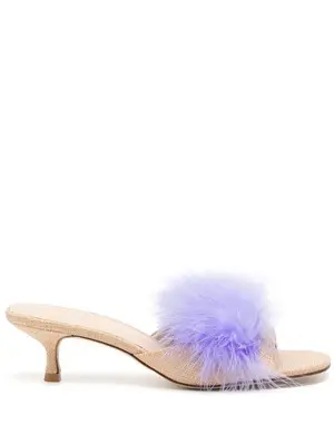 Larroude 60mm Feather-detailing Sandals