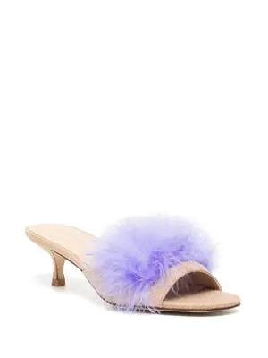 Larroude 60mm Feather-detailing Sandals
