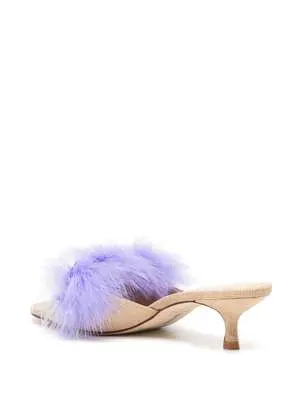 Larroude 60mm Feather-detailing Sandals