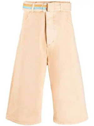 COUNTY OF MILAN Marcelo Burlon Belted Bermuda Shorts - Orange