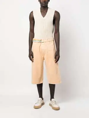 COUNTY OF MILAN Marcelo Burlon Belted Bermuda Shorts - Orange