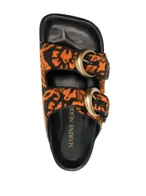 MARINE SERRE Oriental Towels Sandals - Orange