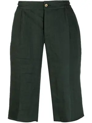 Kiton Linen Bermuda Shorts - Green