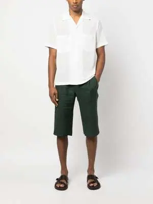 Kiton Linen Bermuda Shorts - Green