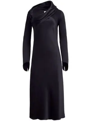 Khaite Olivier Silk Midi Dress - Black