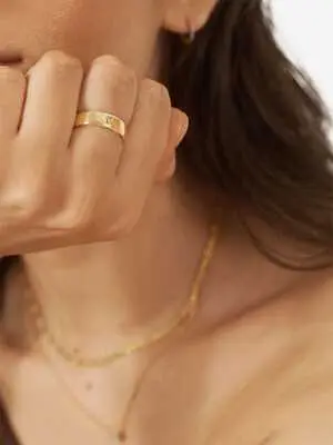 Monica Vinader Diamond Essential Flat-band Ring - Gold
