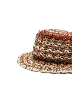 Alberta Ferretti Crochet-knit Raffia Hat