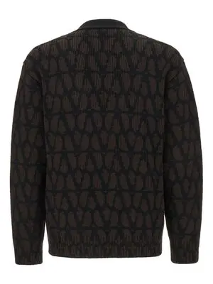 Valentino Garavani Toile Iconographe Wool Cardigan - Brown